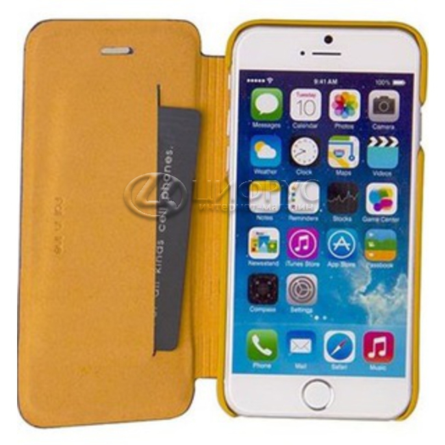 Купить Чехол для Apple iPhone 6 Plus/6S Plus книжка желтая кожа в ...