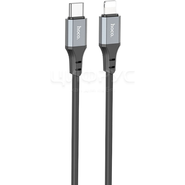 Купить Кабель Type-C - Lightning 1 м Hoco X86 20W черный в Москве – Кабель Type-C - Lightning 1 ...