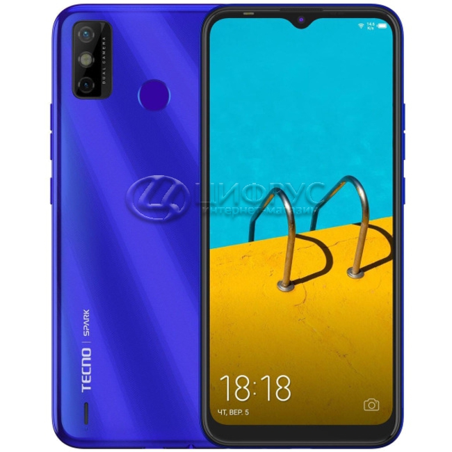 Купить TECNO Spark 6 Go 32Gb+2Gb Dual 4G Blue (РСТ) в Москве – цена смартфона Tecno Spark 6 Go ...