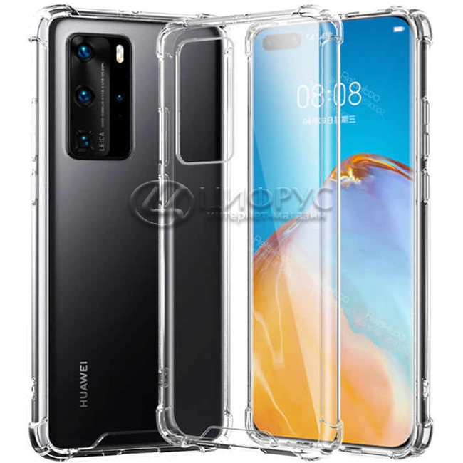 Купить Задняя накладка для Huawei P40 прозрачная ПРОТИВОУДАРНАЯ в ...
